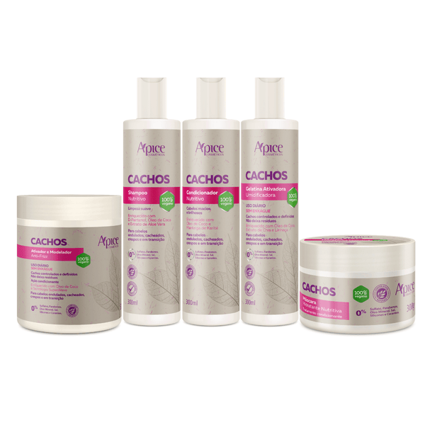 ?️ Kit Cachos - Shampoo, Condicionador, Gelatina, Máscara e Ativador (5 ...